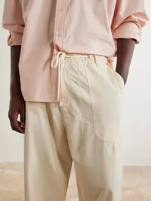 CHERRY LOS ANGELES Wide-leg Cotton Twill Trousers