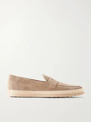 TOD'S Suede Espadrille Loafers