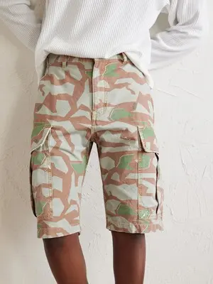 CHERRY LOS ANGELES Wide-leg Camouflage Cargo Shorts