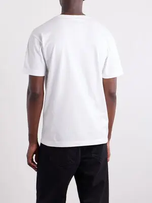 Stone Island Logo-appliquéd Garment-dyed Cotton-jersey T-shirt - White