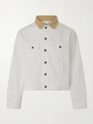 CHERRY LOS ANGELES Corduroy Collar Denim Trucker Jacket