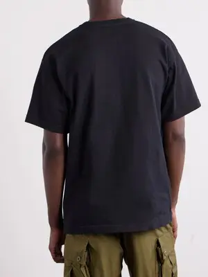 WTAPS Logo-appliquéd Printed Cotton-jersey T-shirt
