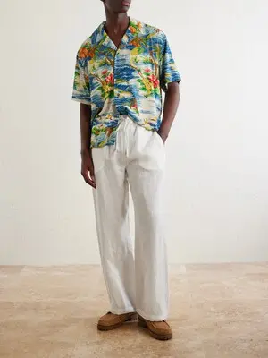 CHERRY LOS ANGELES Straight-leg Linen Trousers