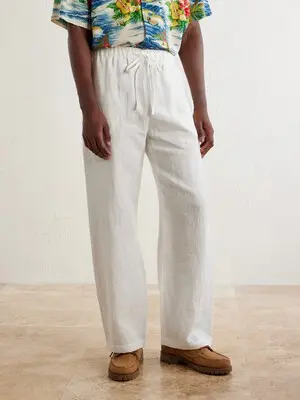 CHERRY LOS ANGELES Straight-leg Linen Trousers