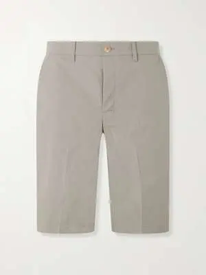 Rick Owens Straight-leg Cotton-blend Canvas Shorts - Gray