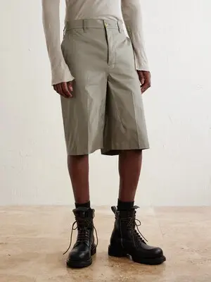 Rick Owens Straight-leg Cotton-blend Canvas Shorts