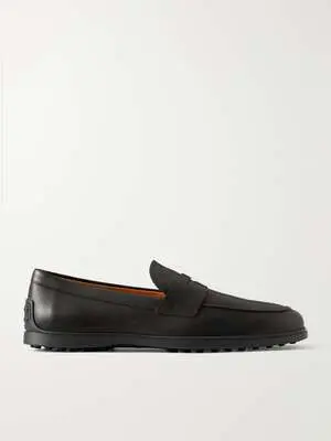 TOD'S Full-grain Leather Penny Loafers - Black