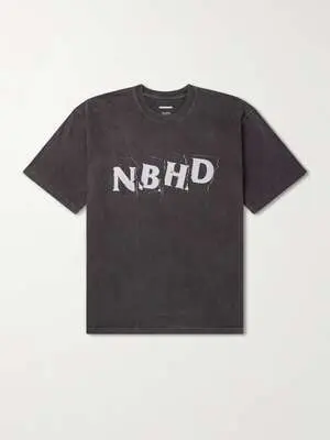 NEIGHBORHOOD Logo-printed Cotton-jersey T-shirt - Gray
