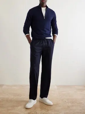 Sease Mindset Stretch Virgin Wool-flannel Straight-leg Trousers