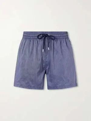 Frescobol Carioca Rio Straight-leg Linen Blend Swim Short - Navy