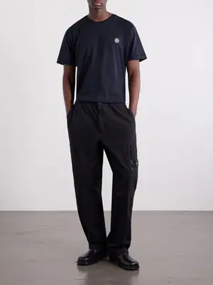 Stone Island Logo-appliquéd Cotton-jersey T-shirt - Blue