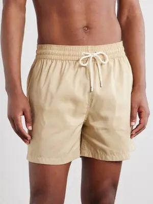 Frescobol Carioca Straight-leg Linen Blend Swim Shorts