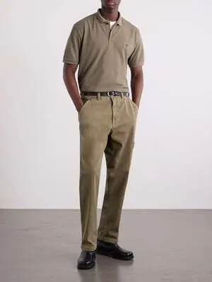 Stone Island Logo-appliquéd Cotton-piqué Polo Shirt - Green