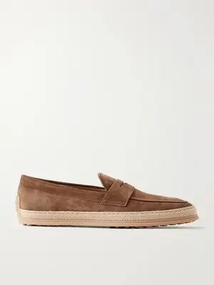 TOD'S Suede Espadrille Loafers