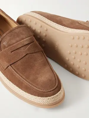 TOD'S Suede Espadrille Loafers