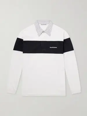 Acne Studios Logo-embroidered Cotton-jersey Polo Shirt - White