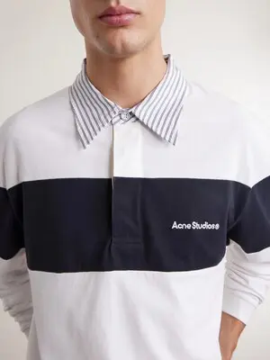 Acne Studios Logo-embroidered Cotton-jersey Polo Shirt