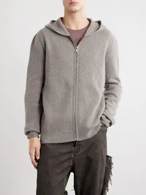 Rick Owens Cashmere-blend Felt Zip-up Hoodie
