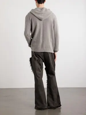 Rick Owens Cashmere-blend Felt Zip-up Hoodie