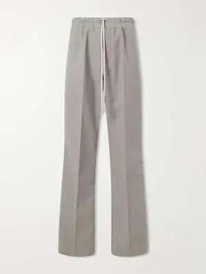 Rick Owens Dietrich Straight-leg Cotton-twill Drawstring Trousers - Gray