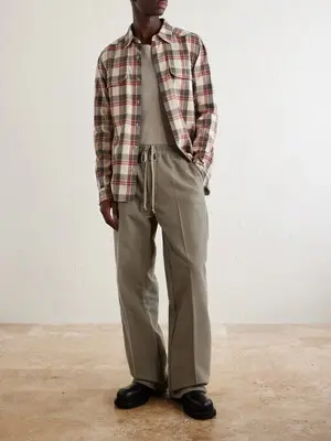 Rick Owens Dietrich Straight-leg Cotton-twill Drawstring Trousers - Gray