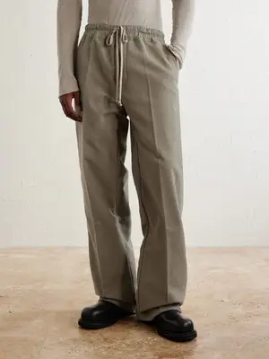 Rick Owens Dietrich Straight-leg Cotton-twill Drawstring Trousers - Gray