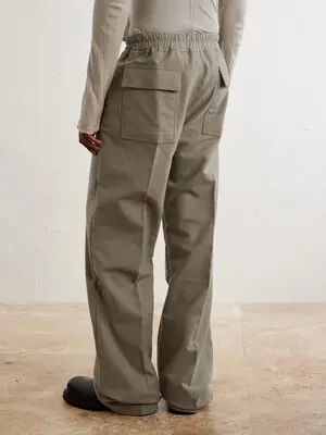 Rick Owens Dietrich Straight-leg Cotton-twill Drawstring Trousers - Gray