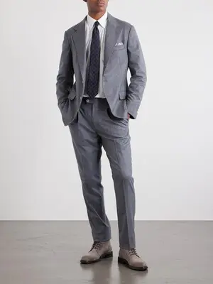 Brunello Cucinelli Straight-leg Wool Flannel Trousers