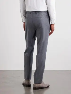 Brunello Cucinelli Straight-leg Wool Flannel Trousers