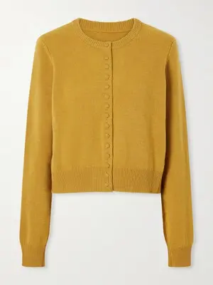 Tove Signe Wool And Cashmere-blend Cardigan - Yellow