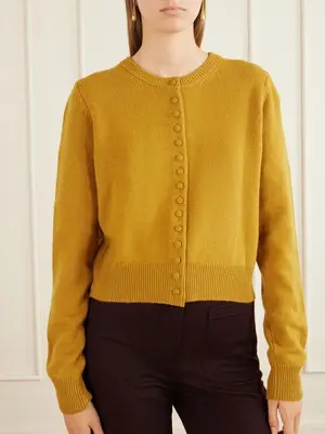 Tove Signe Wool And Cashmere-blend Cardigan - Yellow