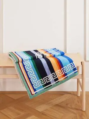 Versace Striped Cotton Beach-towel - Multi