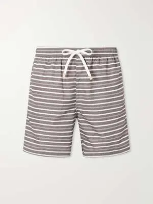 Eleventy Straight-leg Striped Swim Shorts