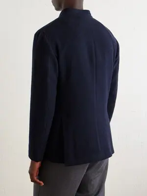 Boglioli Wool-blend Twill Nehru Collar Jacket