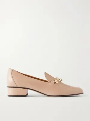 TOD'S Embellished Leather Loafers