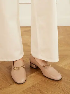 TOD'S Embellished Leather Loafers