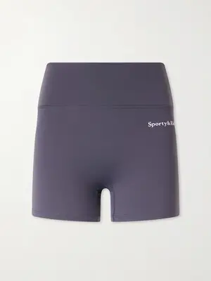 Sporty & Rich High-rise Tennis Shorts With Logo Print - Gray