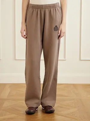 Sporty & Rich Cotton-jersey Wide-leg Sweatpants - Neutrals