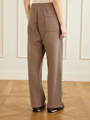 Sporty & Rich Cotton-jersey Wide-leg Sweatpants - Neutrals