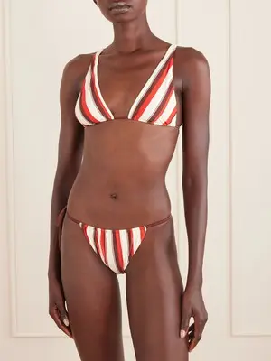 SIR. Alva Ruched Bikini Top - Red