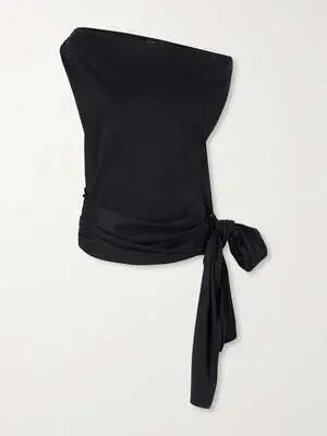Proenza Schouler Zafira Bow-detail Cotton-jersey Blouse - Black