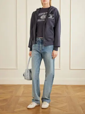 Sporty & Rich Garment-dyed Cotton-jersey T-shirt With Printed Slogan