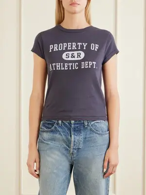 Sporty & Rich Garment-dyed Cotton-jersey T-shirt With Printed Slogan