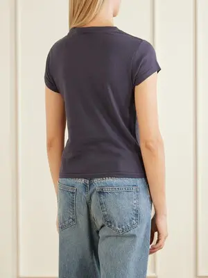 Sporty & Rich Garment-dyed Cotton-jersey T-shirt With Printed Slogan