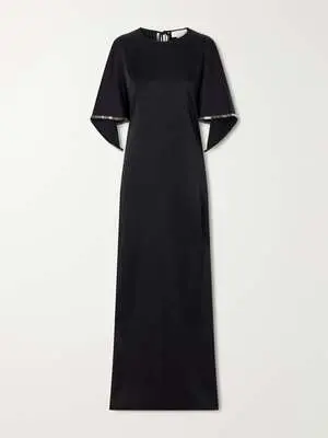 Stella McCartney Embellished Satin Maxi-dress - Black