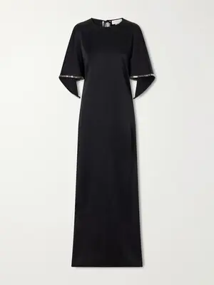 Stella McCartney Embellished Satin Maxi Dress - Black