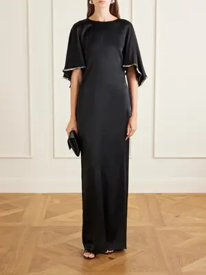 Stella McCartney Embellished Satin Maxi Dress - Black