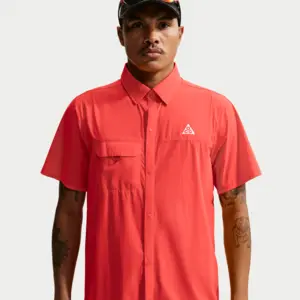 Nike Aireez" Button-up Trail Running Top - Red
