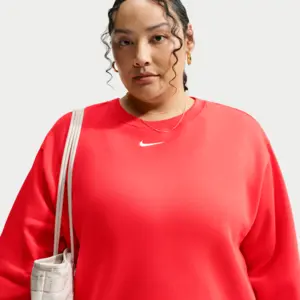 Nike Phoenix Fleece Oversized Crew-neck Sweatshirt - Red