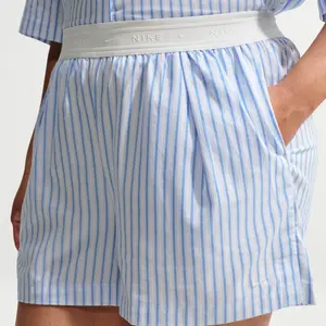 Nike Chill Poplin Loose Mid-rise Striped Shorts - Blue